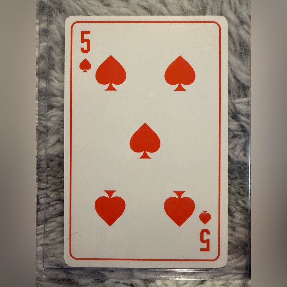 Christian Dior Red Playing Card - 5 Of Spades In Plas… - Gem